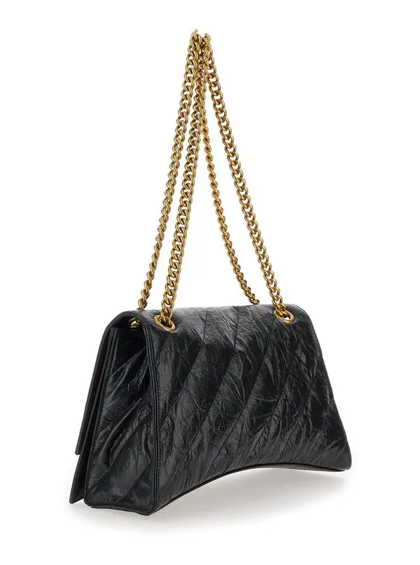 Balenciaga Crush M Crossbody Bag In Black - Multicolor