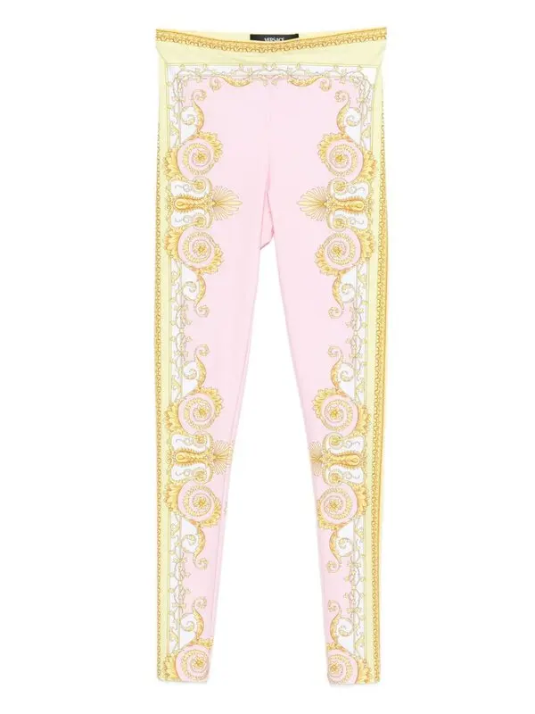 Versace Primavera Barocco Printed Leggings - Multicolor
