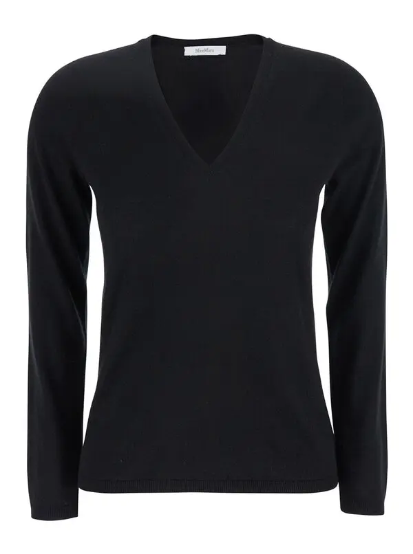 Max Mara Cashmere V-neck Sweater - Black
