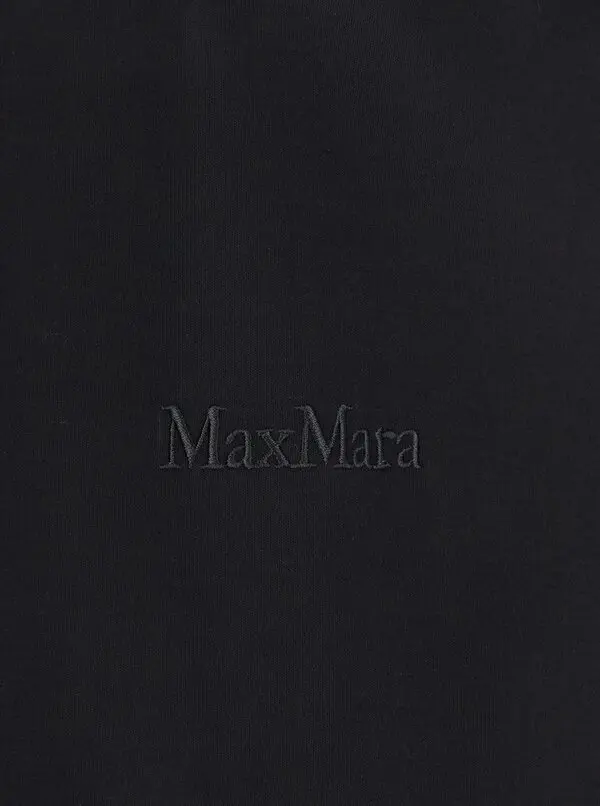 Max Mara Cotton T-shirt With Embroidered Logo - Black
