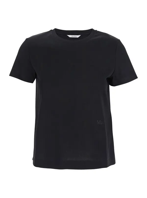 Max Mara Cotton T-shirt With Embroidered Logo