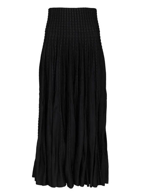 Alaïa A-line Flared Knit Skirt