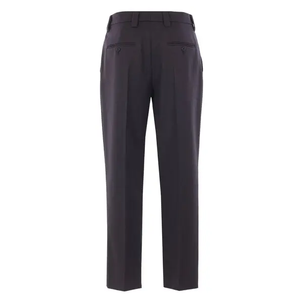 Prada Tailored Wool Trousers With Safety Pin Detail - Gray