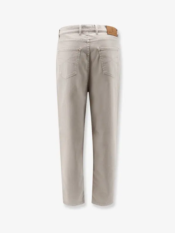 Brunello Cucinelli Double Pleat Stretch Canvas Trousers - Multicolor