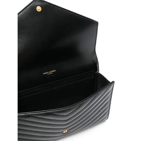 Saint Laurent Leather Matelassé Effect Clutch Bag