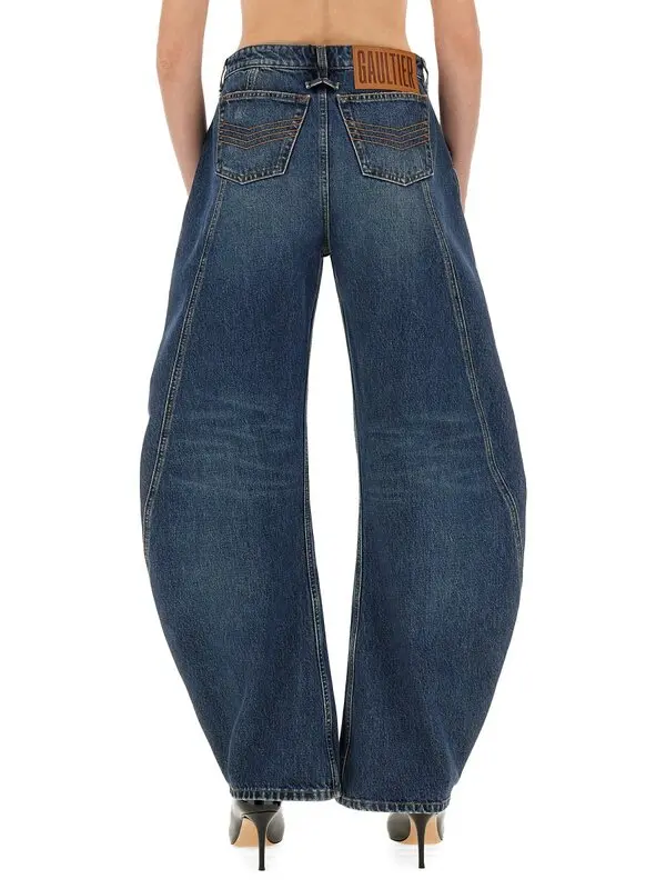 JEAN PAUL GAULTIER Low-rise Wide Leg Jeans - Blue