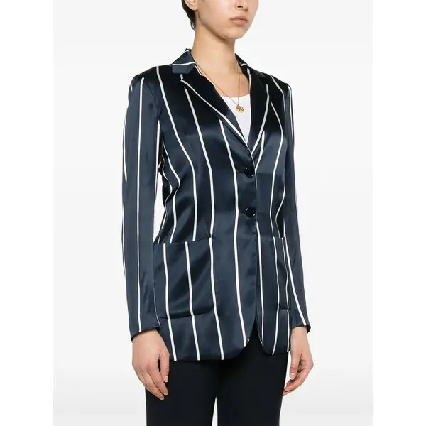 Kiton Silk Vertical Stripe Blazer