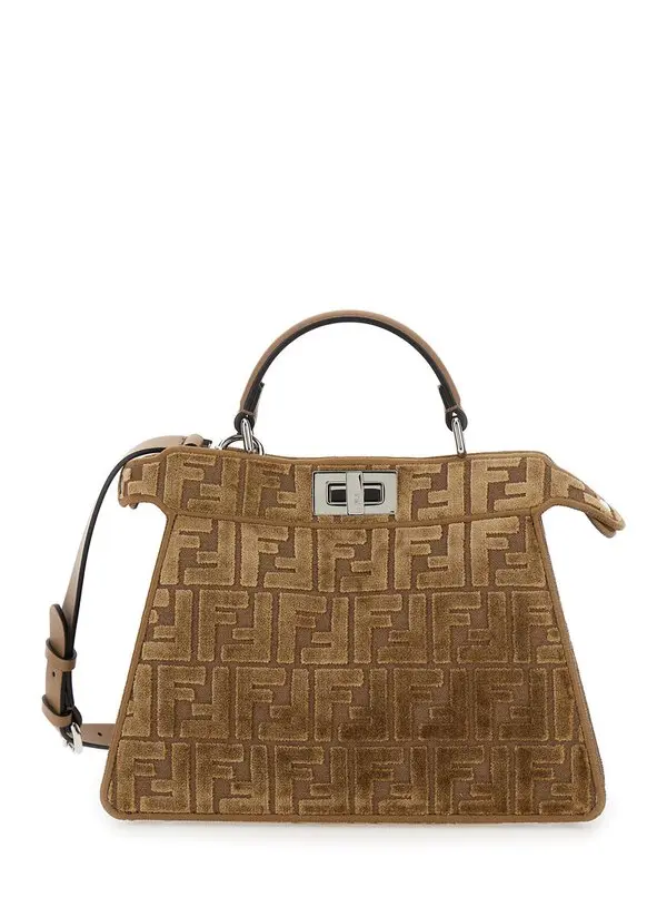 Fendi Peekaboo Iseeu Small Ff Motif Handbag - Brown