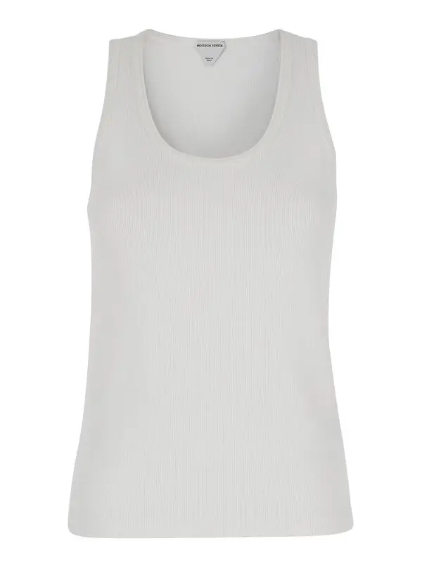 Bottega Veneta Ribbed Cotton Tank Top - Multicolor