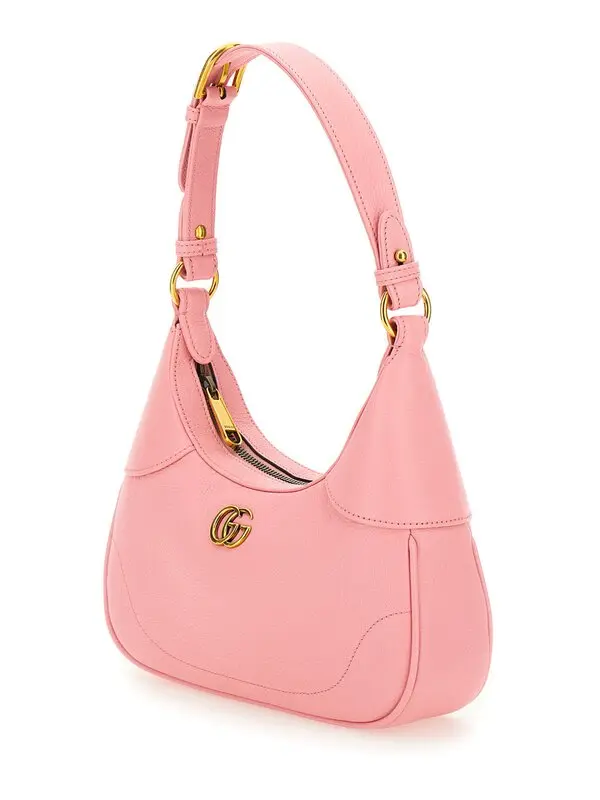 Gucci Aphrodite Small Shoulder Bag In Leather - Pink
