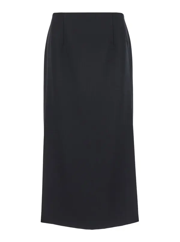 Valentino Garavani Wool Midi Skirt With Side Slits - Multicolor