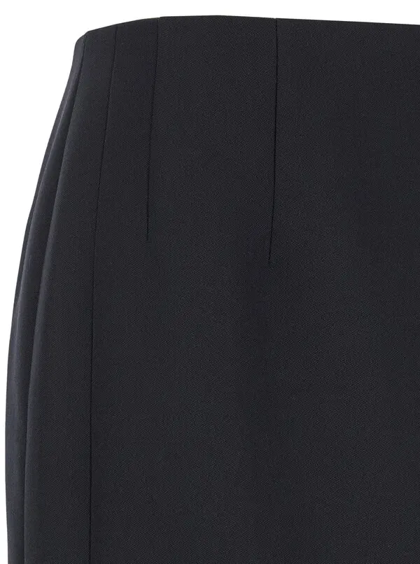 Valentino Garavani Wool Midi Skirt With Side Slits - Multicolor