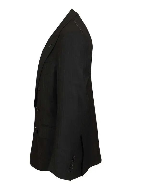 TOM FORD Double-breasted Wool Blazer - Black