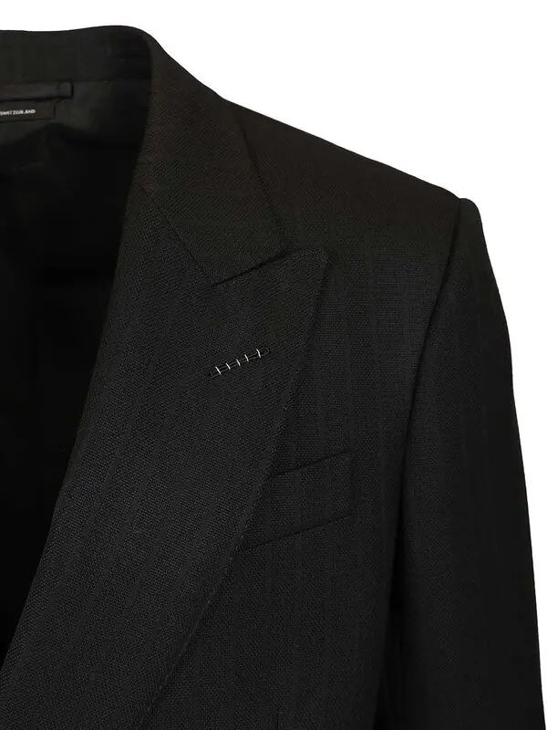 TOM FORD Double-breasted Wool Blazer - Black