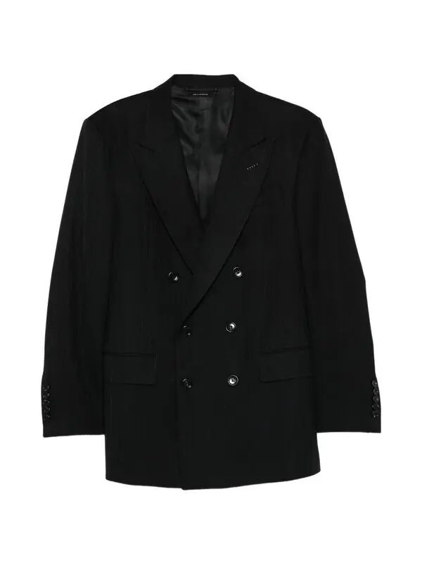 TOM FORD Double-breasted Wool Blazer - Black