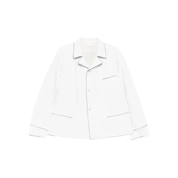 Prada Oversized Lambskin Jacket - White