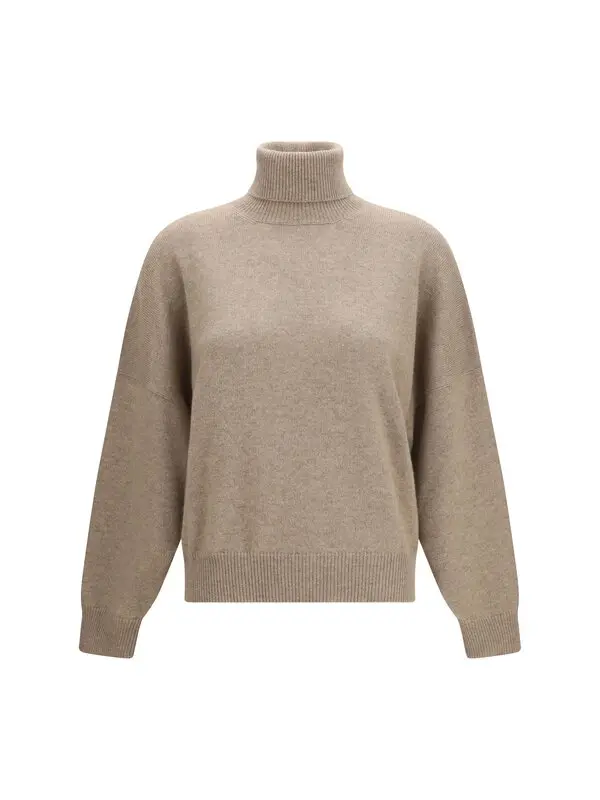 Brunello Cucinelli Cashmere Ribbed Turtleneck Sweater - Brown