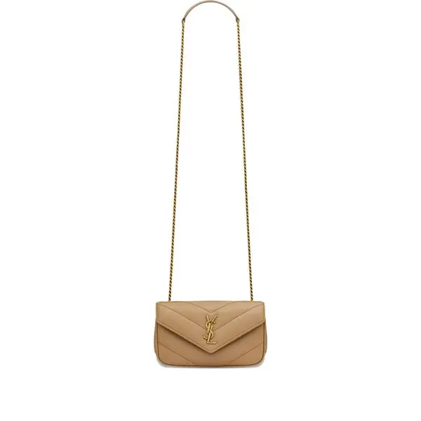 Saint Laurent Raffia And Leather Shoulder Bag With Logo - Cream