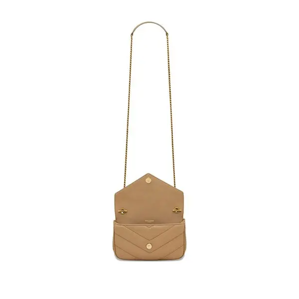 Saint Laurent Raffia And Leather Shoulder Bag With Logo - Cream