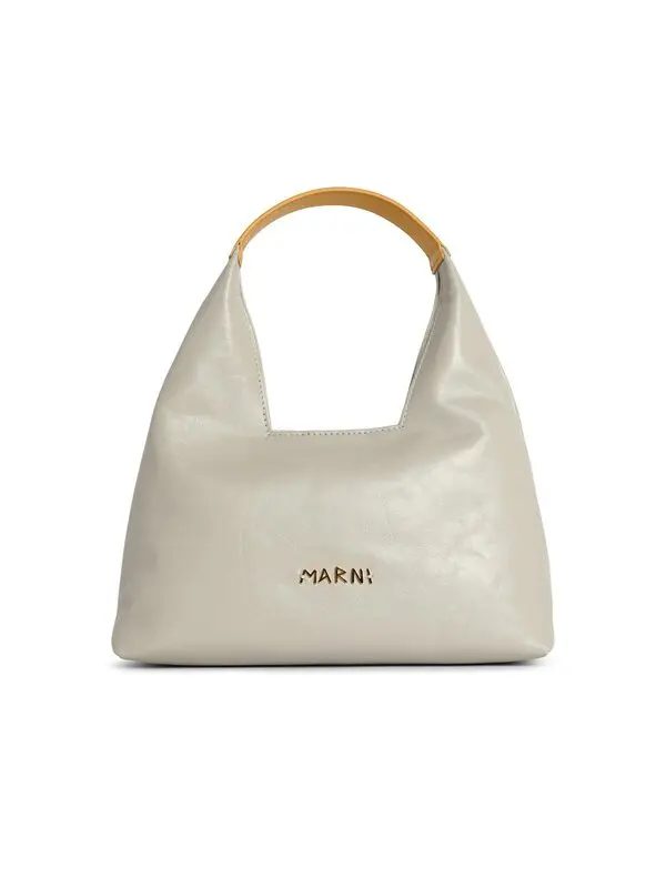 Marni Grey Leather Handbag With Top Handle - Gray