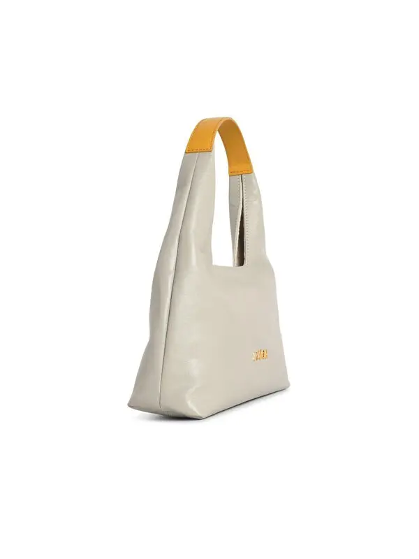 Marni Grey Leather Handbag With Top Handle - Gray