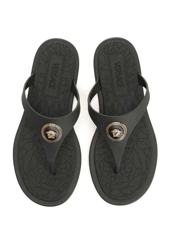 Versace Rubber Medusa Slides - Black