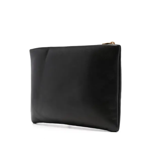 Saint Laurent Padded Lambskin Clutch Bag With Cassandre Logo