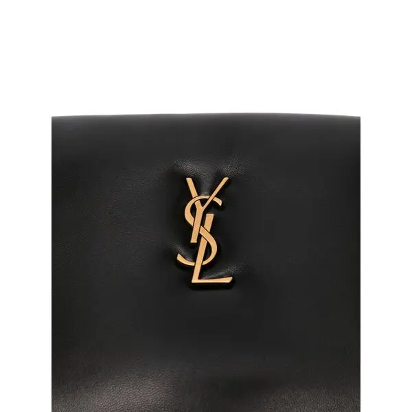 Saint Laurent Padded Lambskin Clutch Bag With Cassandre Logo
