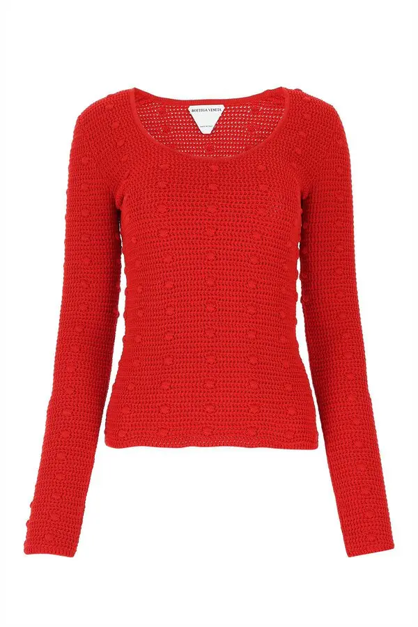 Bottega Veneta Textured Cotton Pullover - Red