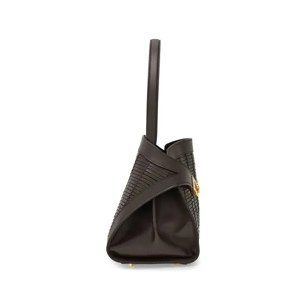 FERRAGAMO Woven Leather Hug Bag With Gold-tone Buckles