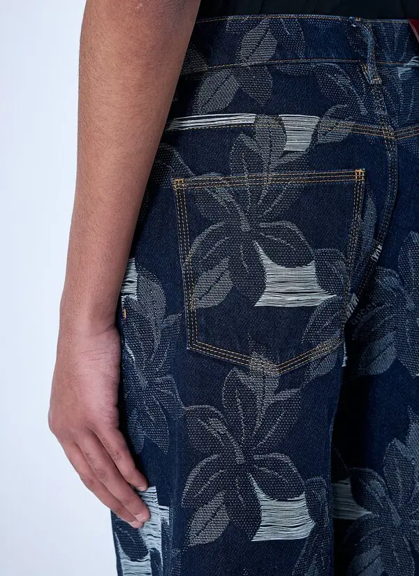 Gucci Denim Floral Jacquard Shorts
