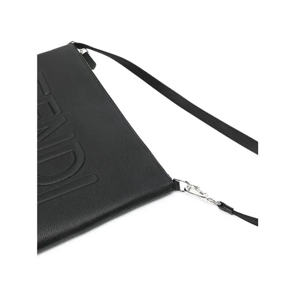 Fendi Calf Leather Embossed Logo Clutch Bag