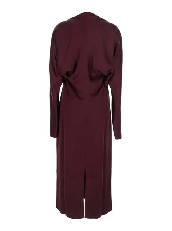 Stella McCartney Bordeaux Midi Dress With Cape Sleeves And Cut-out Detail