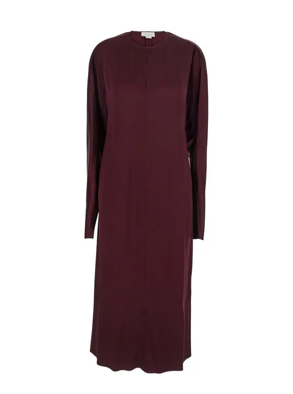 Stella McCartney Bordeaux Midi Dress With Cape Sleeves And Cut-out Detail - Multicolor