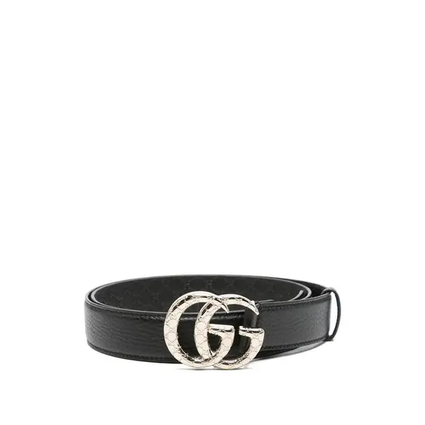 Gucci Calf Leather Double G Buckle Belt - Black