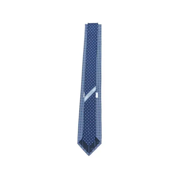FERRAGAMO Dark Geometric Patterned Silk Neck Tie