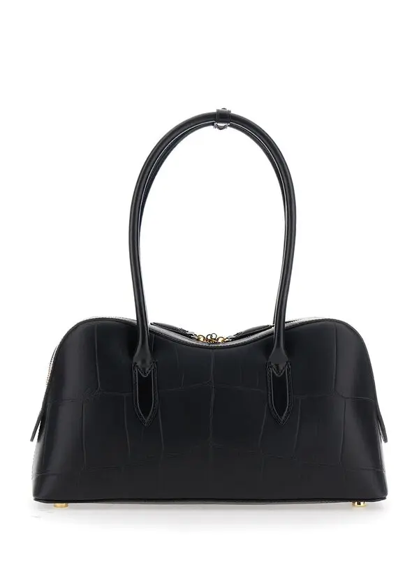 Stella McCartney Medium Ryder Handbag With Lock Detail In Black Ecoleather - Multicolor