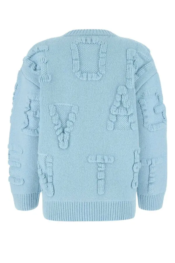 Bottega Veneta Light Stretch Wool Blend Shetland Alphabet Oversize Sweater
