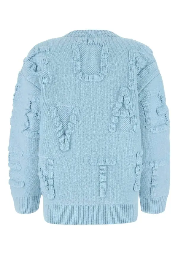 Bottega Veneta Light Stretch Wool Blend Shetland Alphabet Oversize Sweater