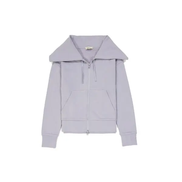 Herno Cotton Cardigan With Shawl Collar And Zip Fastening - Purple