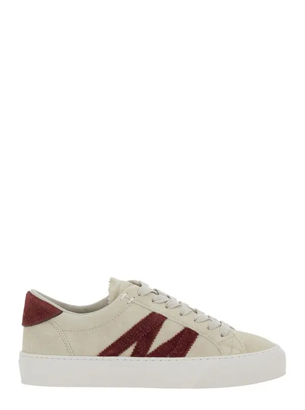 Moncler Leather Low Top Sneakers With Logo Detail - Multicolor