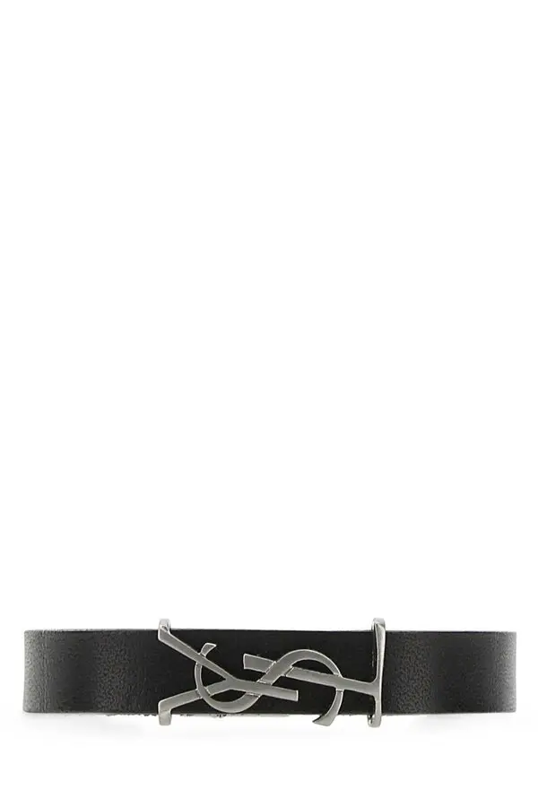 Saint Laurent Opyum Leather Bracelet - Black