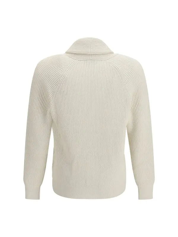 Brunello Cucinelli Ribbed Shawl Collar Cardigan - Multicolor