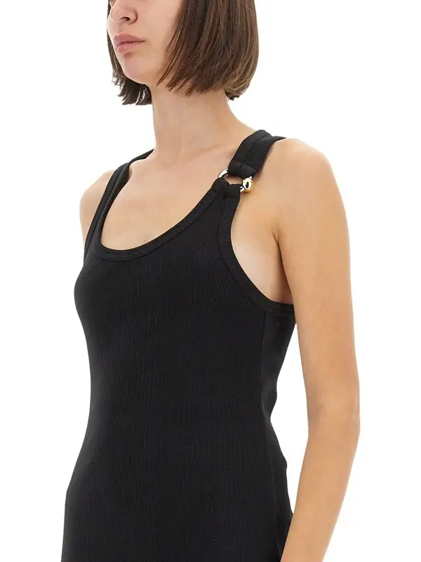 JEAN PAUL GAULTIER Ribbed Sleeveless Maxi Dress With Embellished Straps
