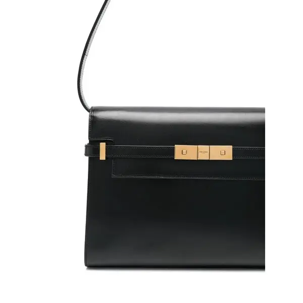 Saint Laurent Calf Leather Shoulder Bag - Black