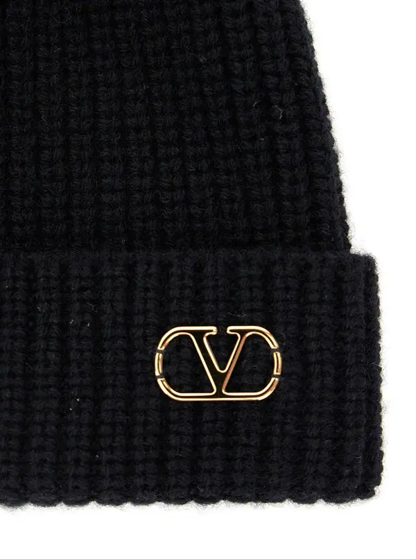 Valentino Garavani Cashmere Knit Beanie With Vlogo - Multicolor