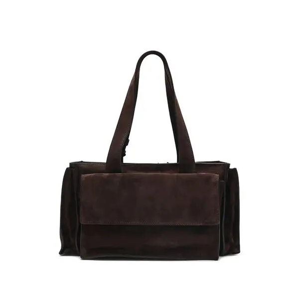 Miu Miu Calf Suede Tote Bag - Brown