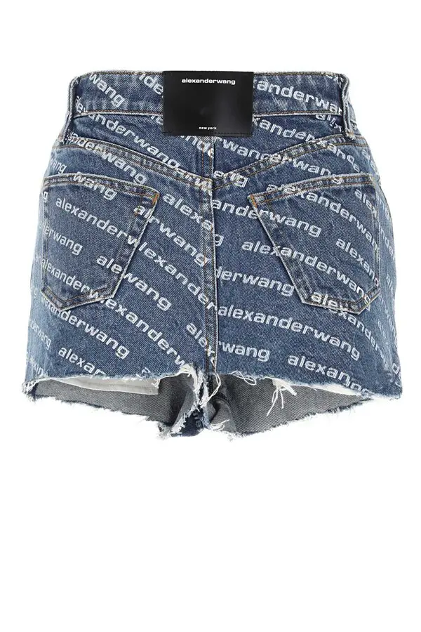 Alexander Wang Printed Denim Shorts