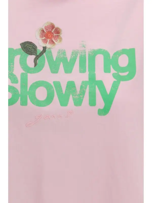 GANNI Growing Slowly Graphic Print T-shirt