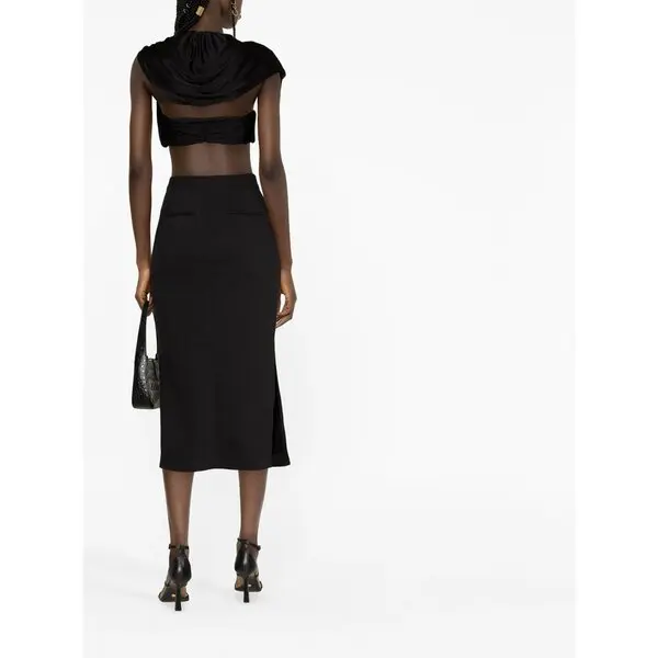 Saint Laurent Silk Gathered Cropped Top